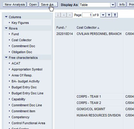 Save a BEx Report (1 of 2)
