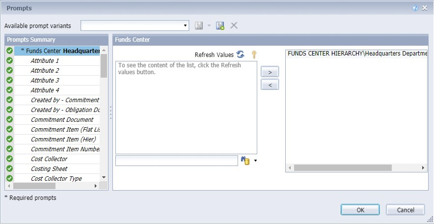 Access a WebI Report in GFEBS