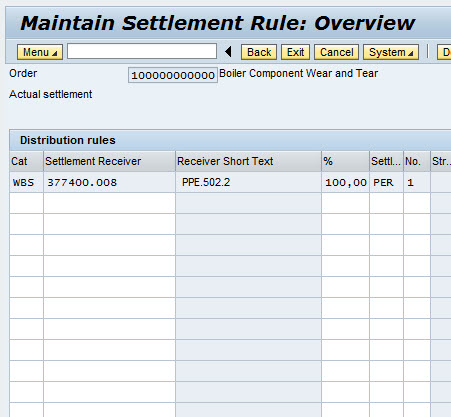 Settlement Rule Created (SETC)