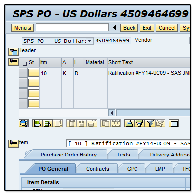 Purchase Order: Item Category